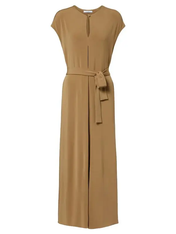 Max Mara Feluca Keyhole Belted Maxi Dress - Beige