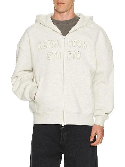 METALWOOD STUDIO Cutie Zip Hooded Sweatshirt - Heather Grey