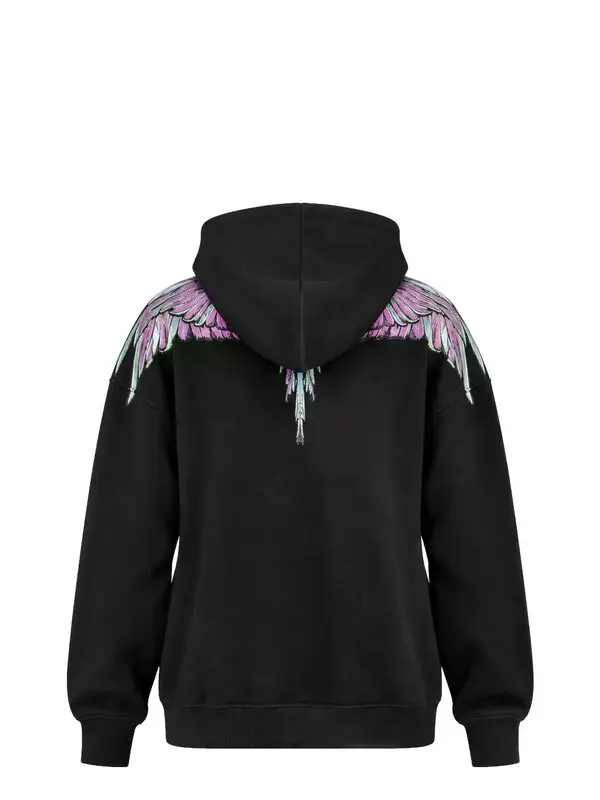COUNTY OF MILAN Wing-print Hoodie - Black