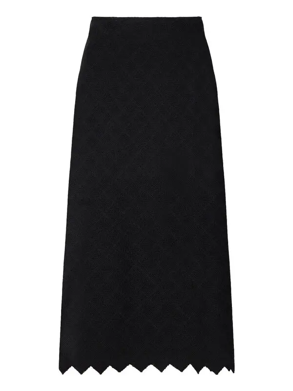 LIBEROWE Remi Crocheted Midi Skirt - Black