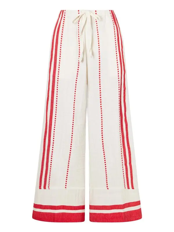 LEMLEM Desta Straight-leg Cotton Pants - Red