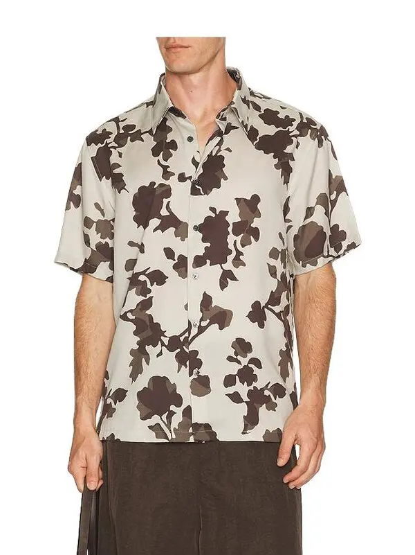 Theory Floral Lyocel Irving Shirt In . Also - Grey