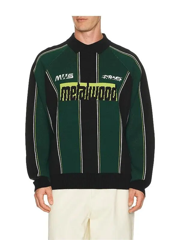 METALWOOD STUDIO Knit Football Top In . Also - Green