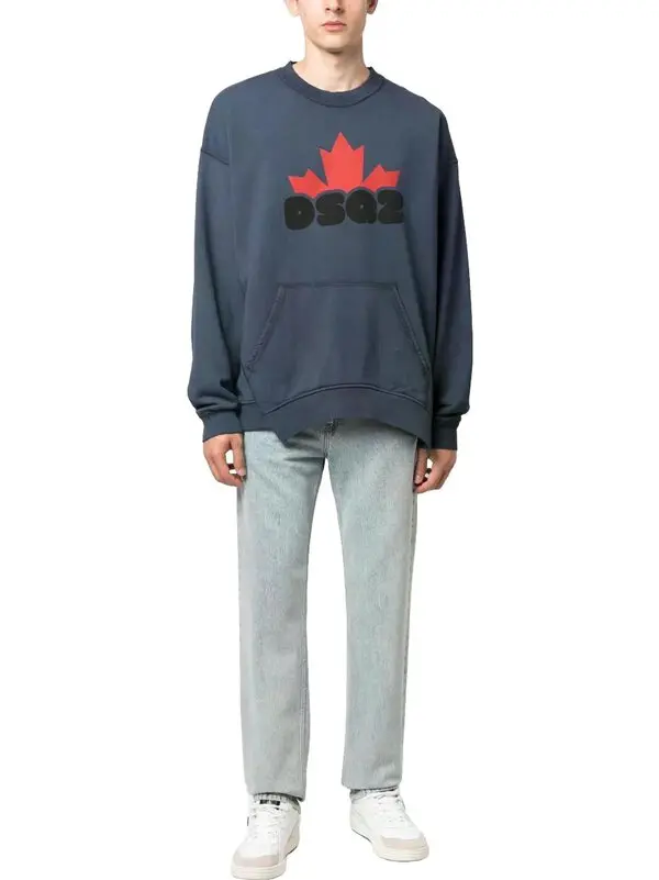 Dsquared2 Logo Print Cotton Jumper - Blue