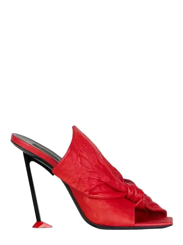 Givenchy Crinkled Bow Detail Stiletto Sandals - Red
