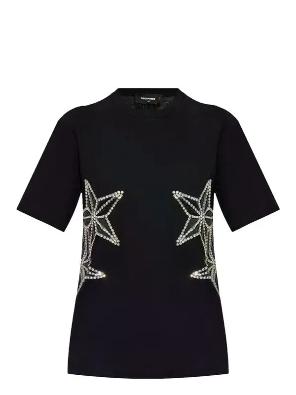 Dsquared2 Crystal-embellished Cotton T-shirt - Black
