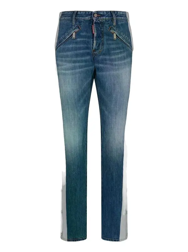 Dsquared2 Straight-leg Jeans With Side Stripe Detailing - Blue