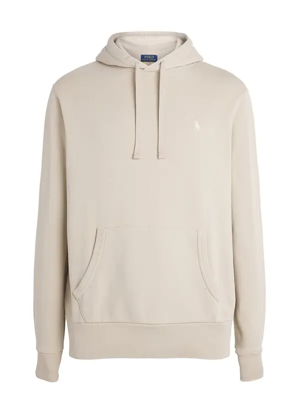 Polo Ralph Lauren Cotton Loopback Hoodie With Embroidered Pony Logo - Grey