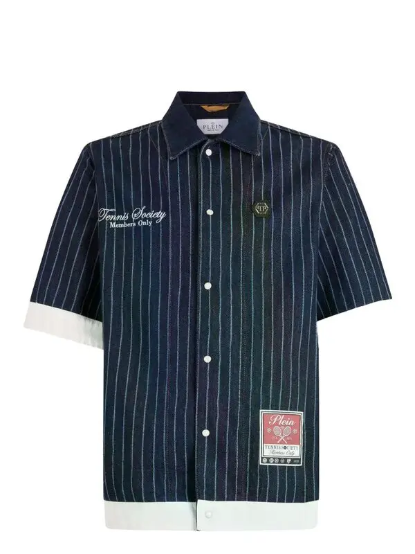 Philipp Plein Pinstripe Short-sleeve Shirt - Blue
