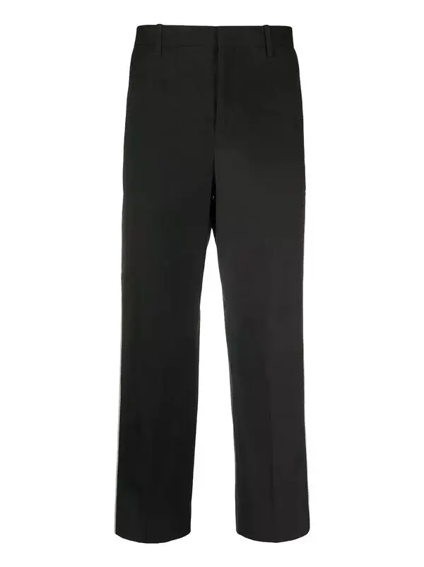 Neil Barrett Contrasting Side Panel Cropped Trousers - Black