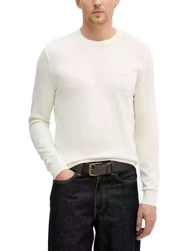 Guess Crew Neck Logo Sweater - Neutrals