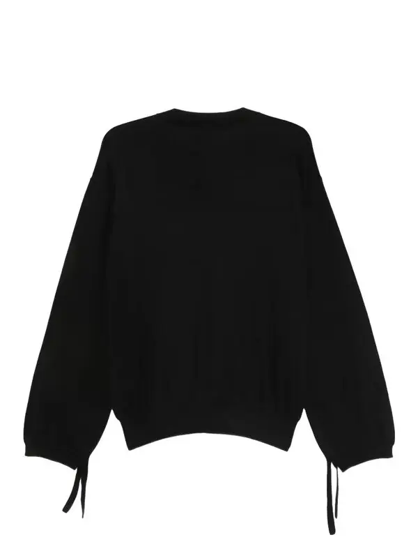 NUDE Tie-cuff V-neck Sweater - Black