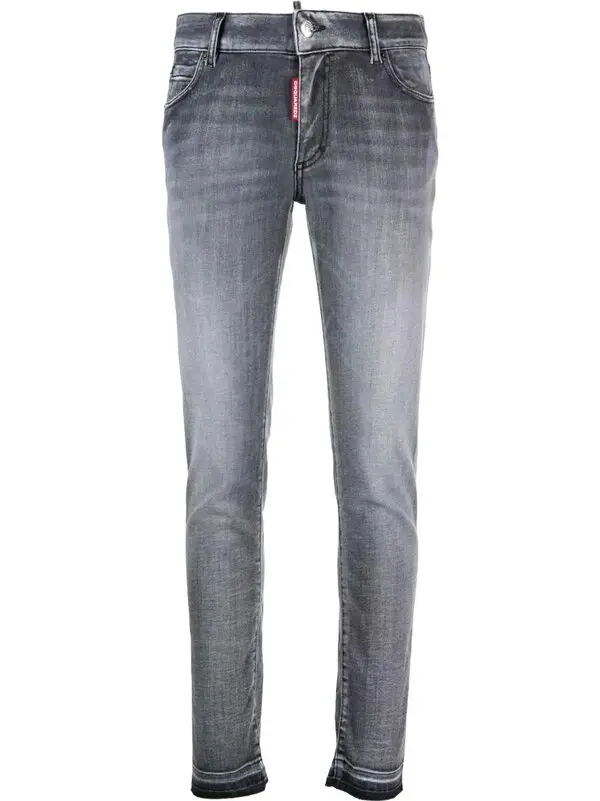 Dsquared2 Mid-rise Faded Skinny Jeans - Grey