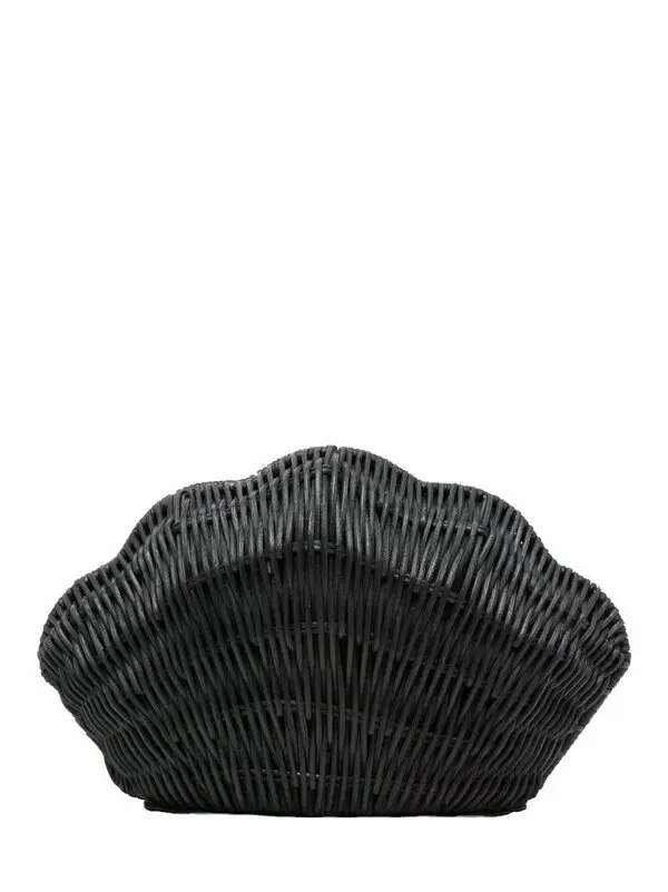 Michael Kors Shelly Shell-shaped Woven Clutch Bag - Black