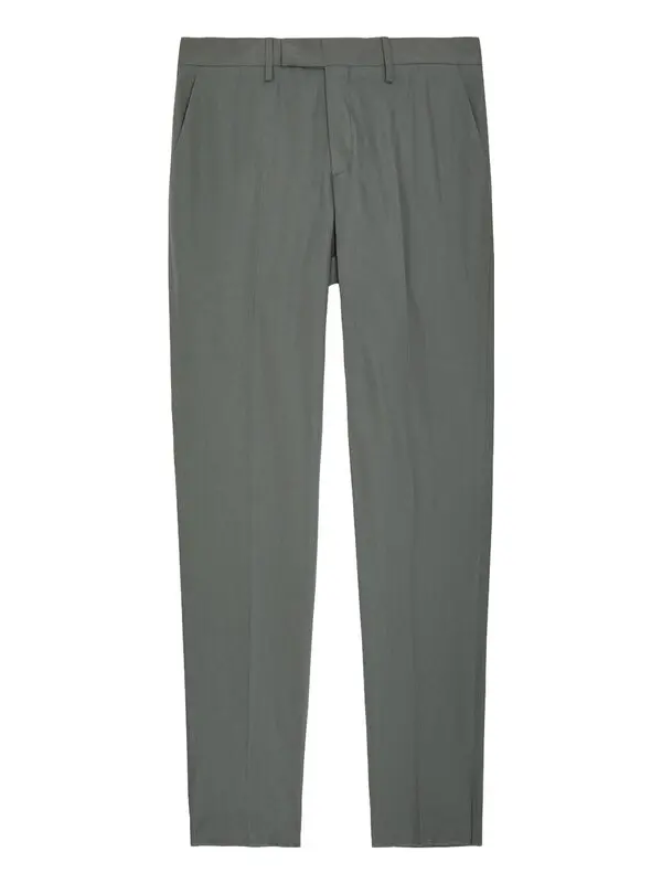 LARDINI Cotton And Silk-blend Tailored Trousers - Grey