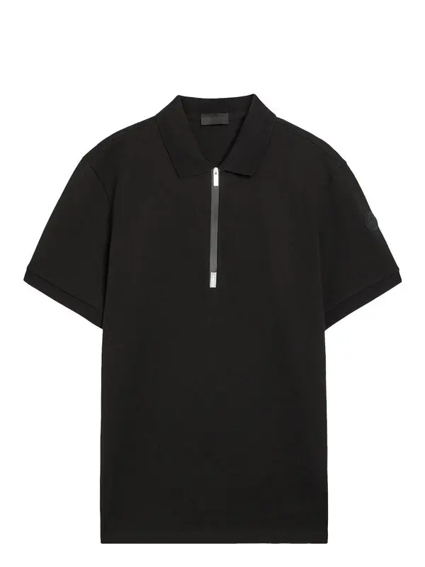 Moncler Half-zip Piqué Cotton Shirt - Black