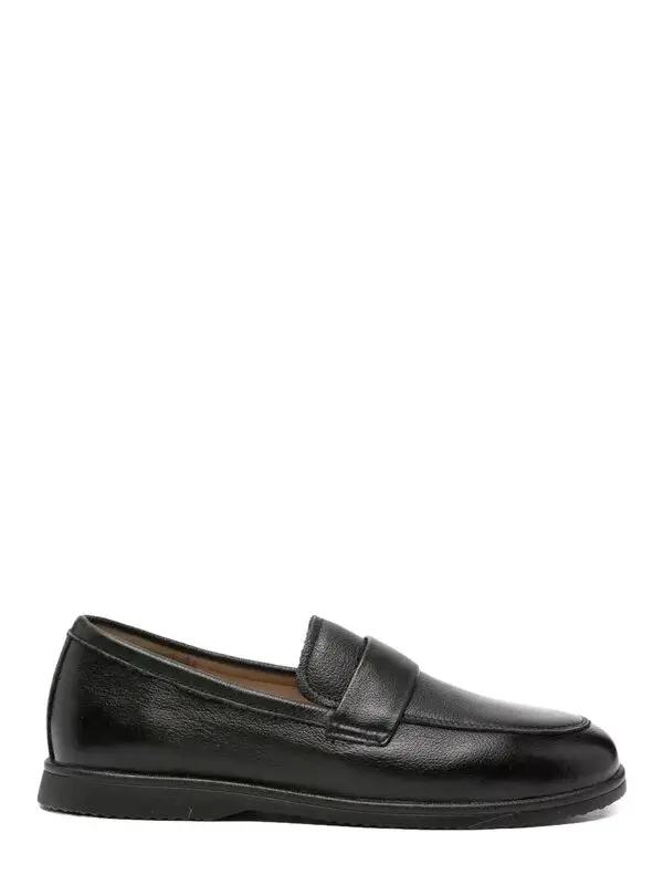 SERGIO MORETTI FIRENZE Grained Leather Loafers - Black