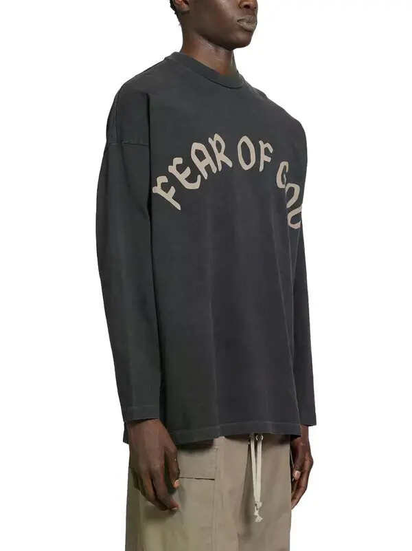 Fear Of God Logo-print Long-sleeved T-shirt - Black