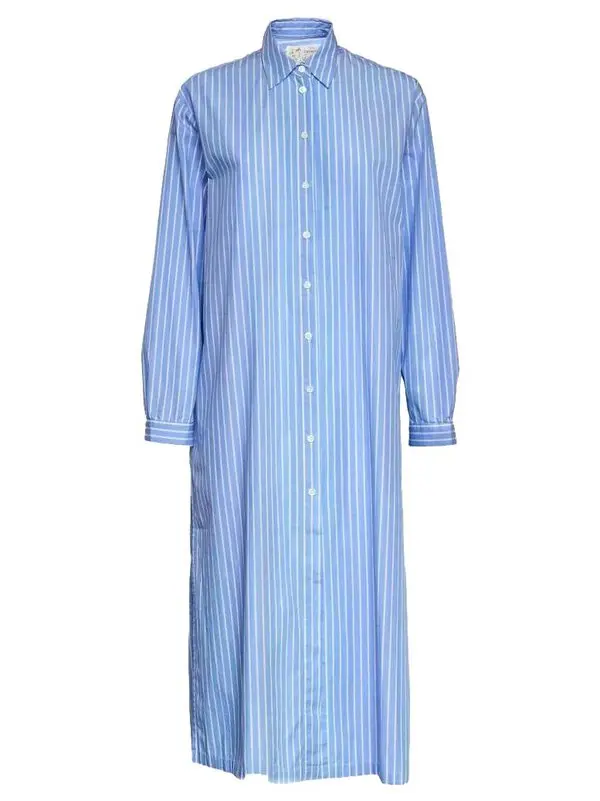 MC2 SAINT BARTH Vertical Stripe Shirt Dress - Blue