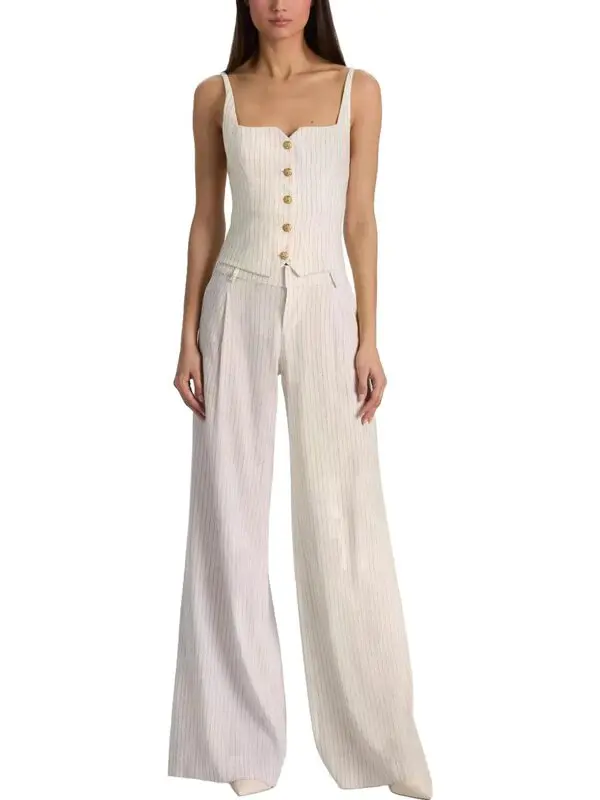 Alice + Olivia Eric Stripe-pattern Trousers - Neutrals