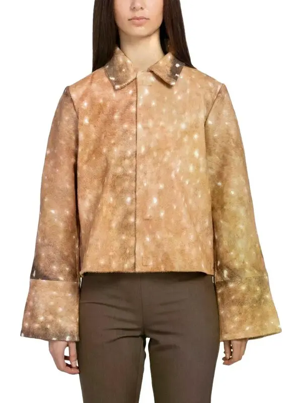 ST. AGNI Fawn-print Single-breasted Jacket - Brown