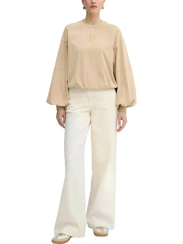 Guess Logo Embellished Crewneck Sweatshirt - Neutrals