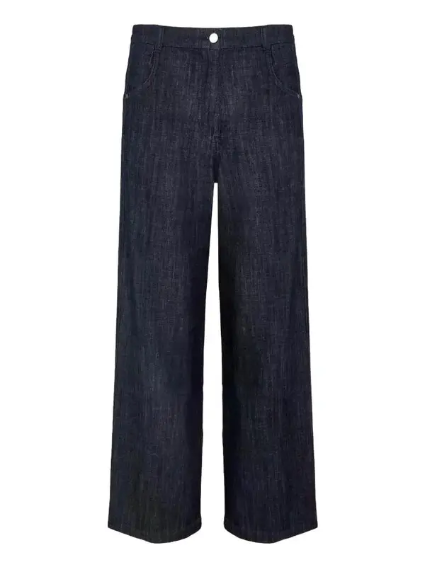 Lorena Antoniazzi Dark Cotton Wide-leg Jeans - Blue