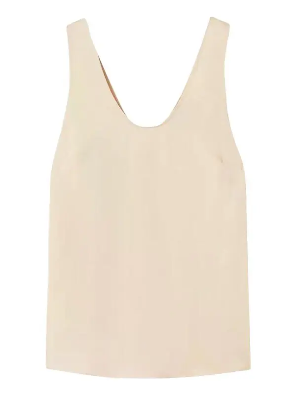 TWINSET V-neck Sleeveless Satin Top - Neutrals