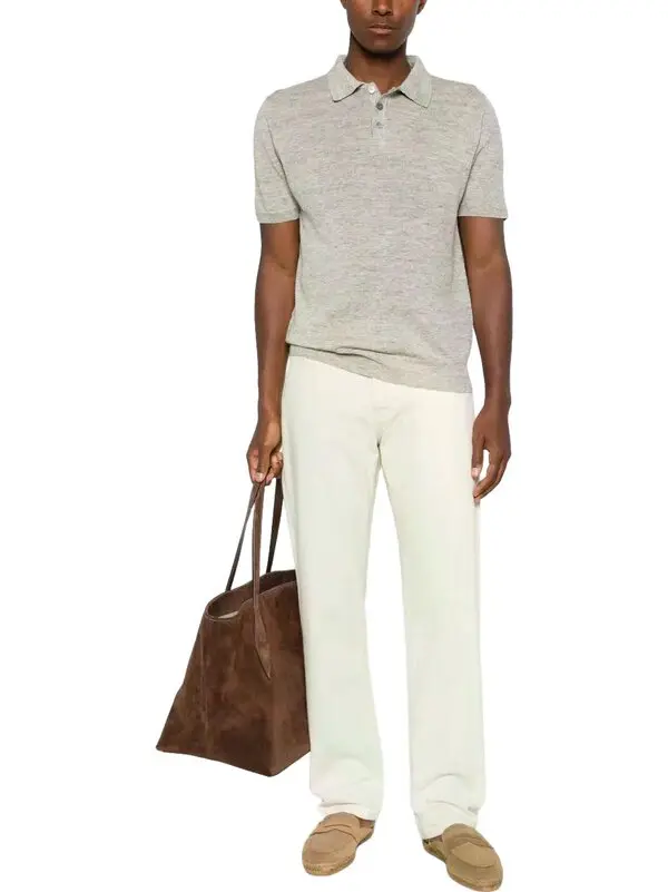 AMARANTO Short-sleeve Polo Shirt - Grey
