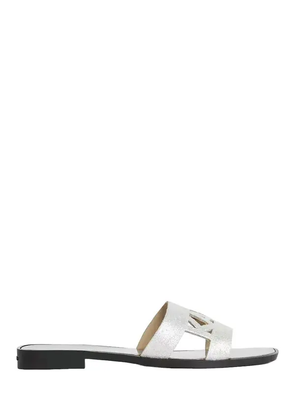 Karl Lagerfeld Glitter Effect Slides - Silver