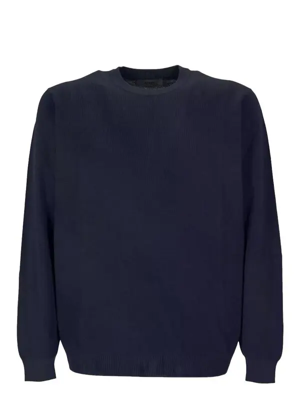 LARDINI Textured Knit Crew Neck Sweater - Blue
