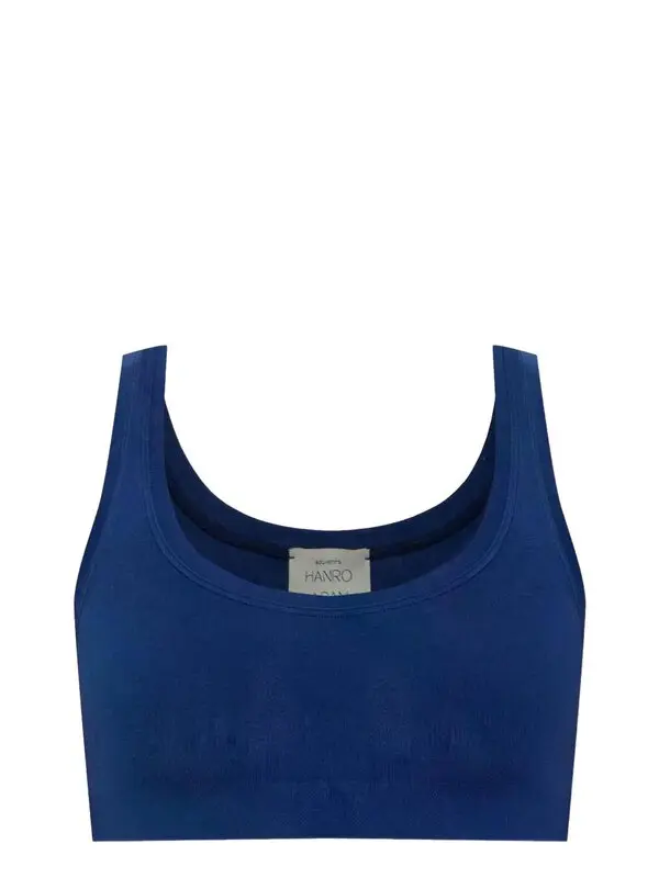 Hanro Shell-embroidered Cropped Top - Blue