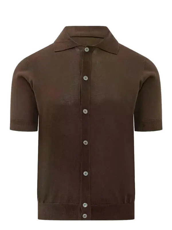 FILIPPO DE LAURENTIIS Short-sleeve Knitted Shirt - Brown