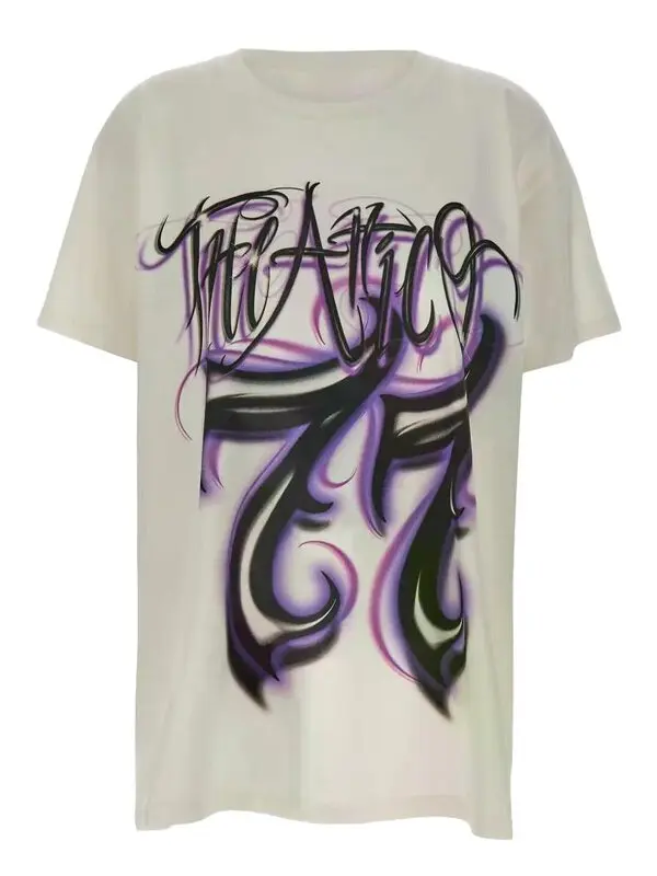 Attico Logo Print T-shirt - Neutrals
