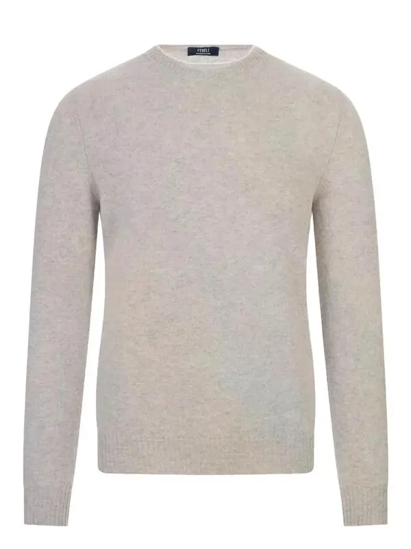 Fedeli Crew Neck Long Sleeve Sweater - Grey