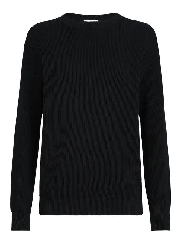 Brunello Cucinelli Cotton Monili-detail Sweater - Black