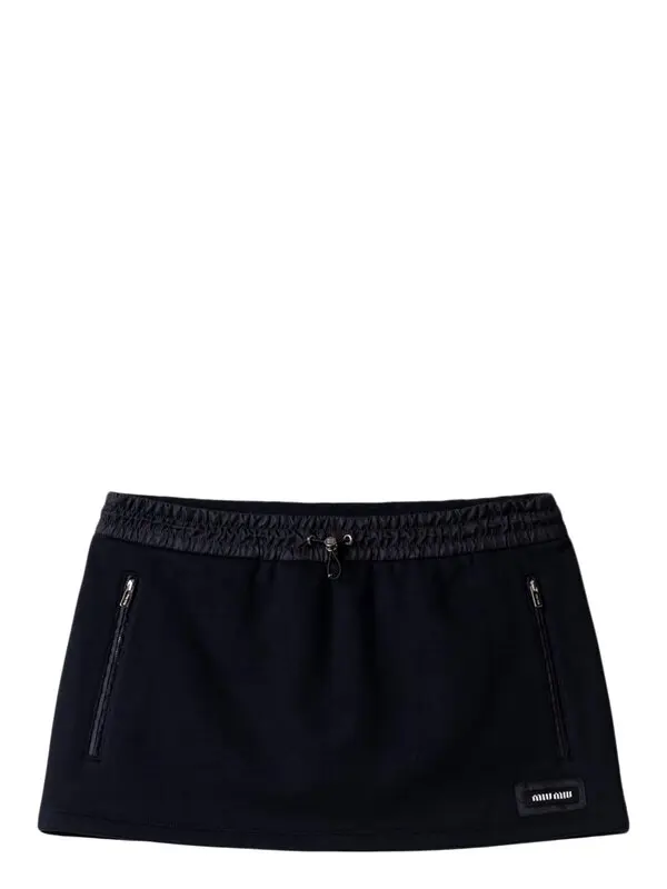Miu Miu Cotton Jersey Mini Skirt - Blue