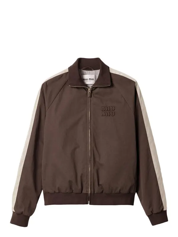 Miu Miu Cotton Twill Blouson Jacket - Brown