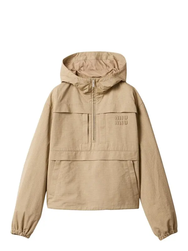 Miu Miu Ripstop Hooded Jacket - Neutral