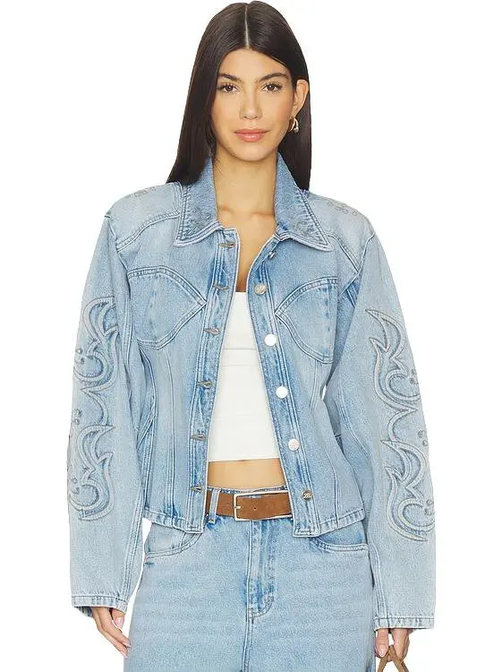 GESTUZ X Barbie Stacie Jacket In . Also - Blue