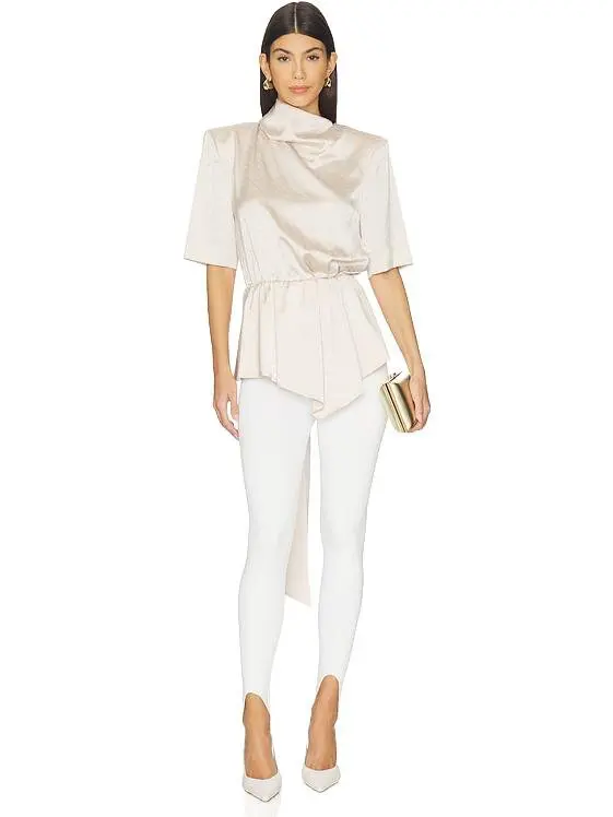 GESTUZ X Barbie Teressa Short Sleeve Blouse - Light Grey