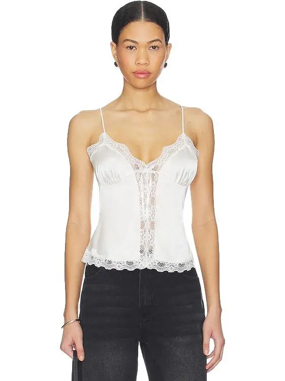 GUIZIO Blair Top Lace Trimmed Camisole - Ivory