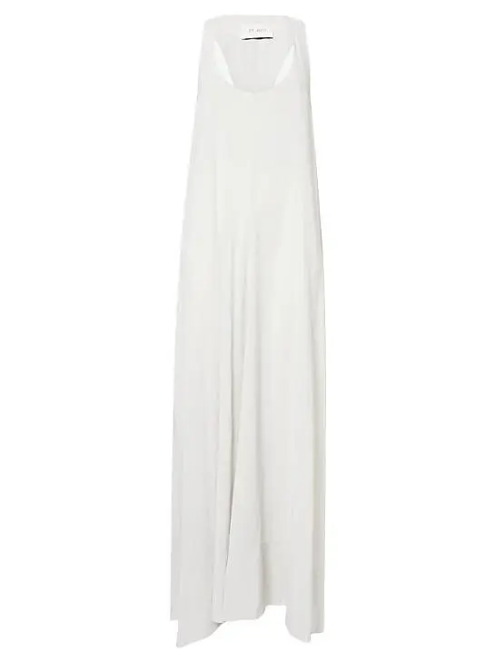 ST. AGNI Scoop-neck Relaxed-fit Jersey Maxi Dress - Silver