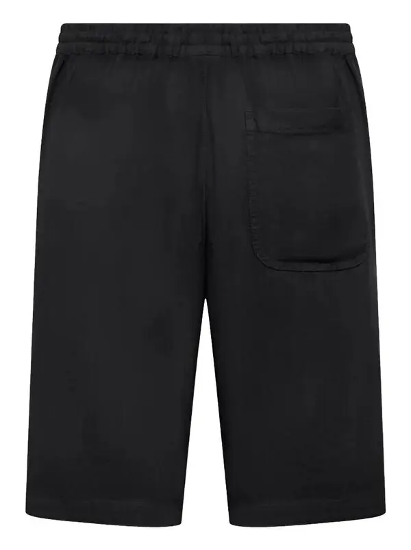 120% Lino Drawstring Linen Shorts - Black