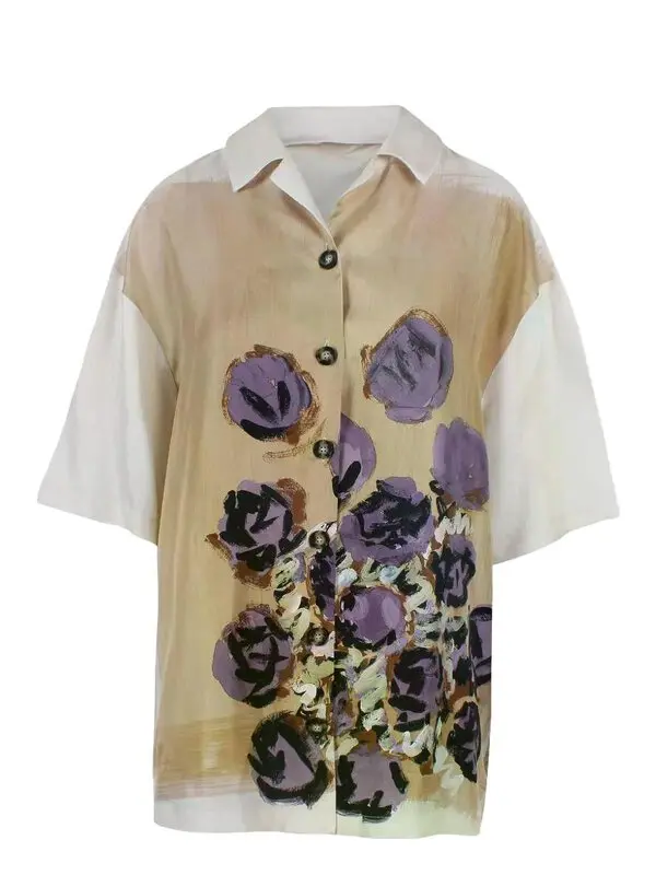 Antonio Marras Floral Print Short Sleeve Shirt - Neutrals