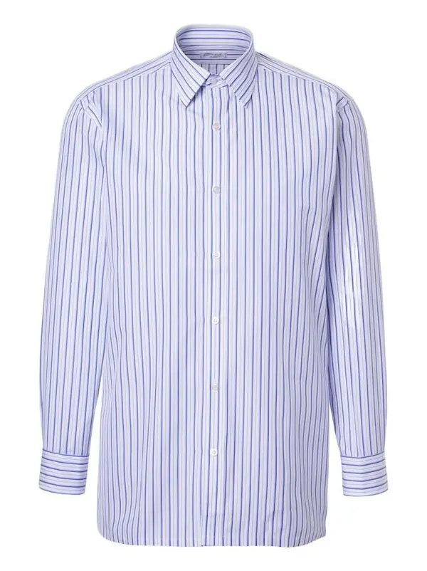 Charvet Striped Cotton Poplin Shirt - White
