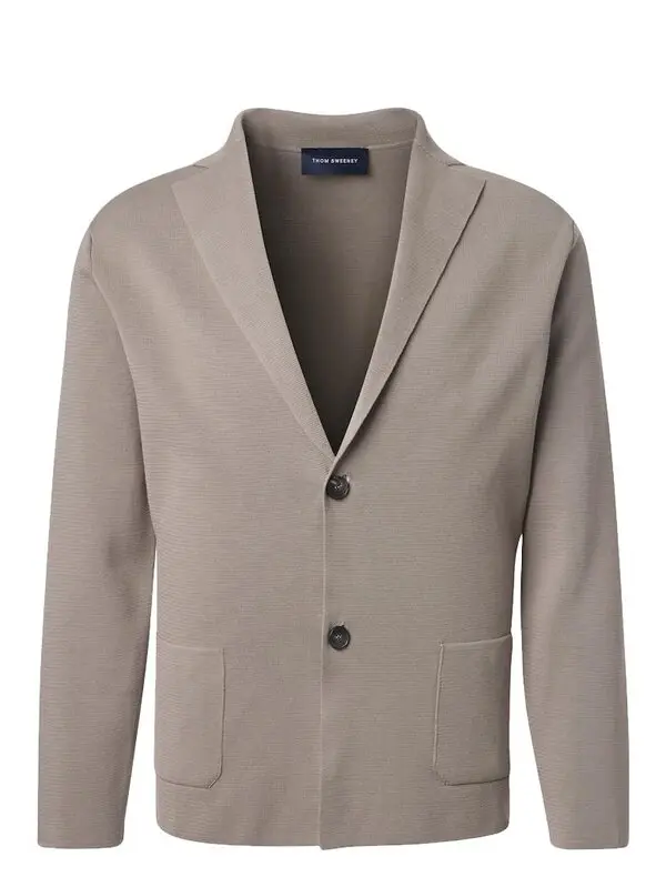 Thom Sweeney Cotton Crepe Shawl Collar Blazer - Grey