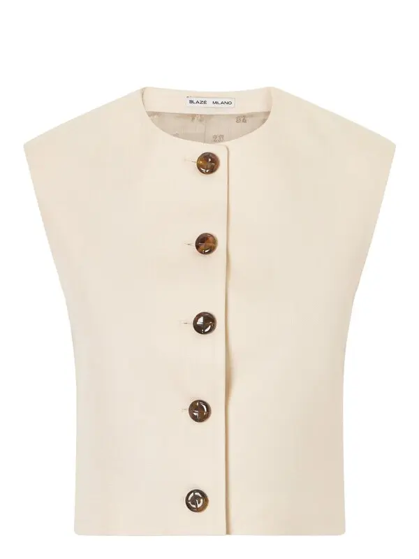 BLAZÉ MILANO Danae Woven Vest - Neutrals