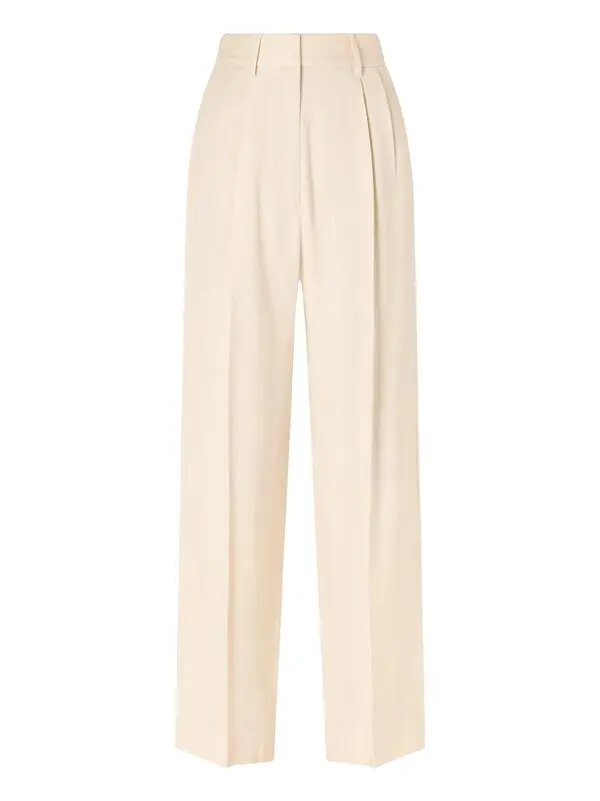 BLAZÉ MILANO Danae Pleated Tapered Woven Trousers - Neutrals