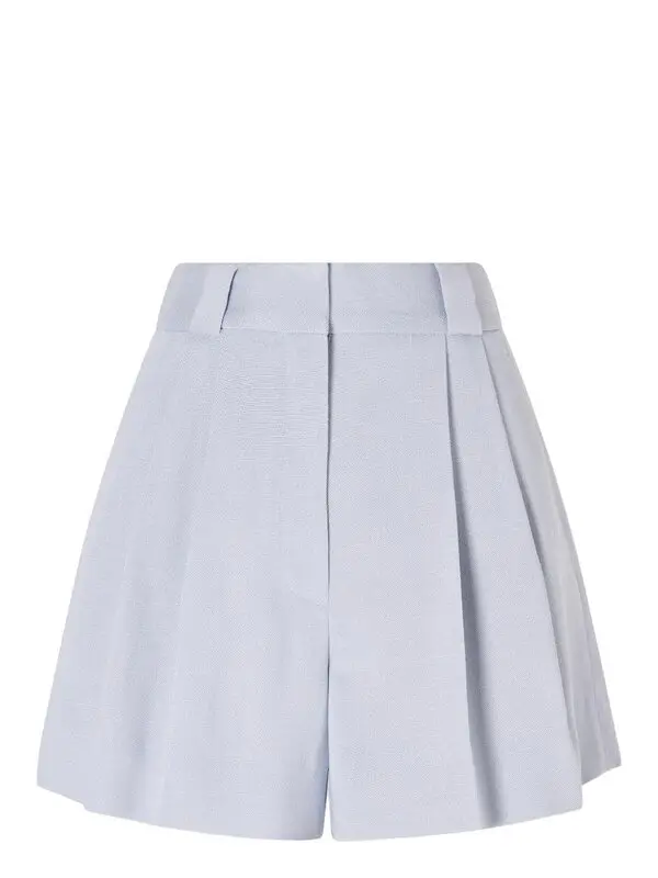 BLAZÉ MILANO Vezon Pleated Wide-leg Shorts - Blue
